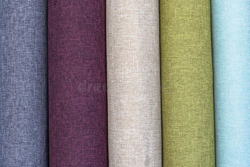 Closeup Detail of Multi Color Fabric Texture Samples Stock Image ...