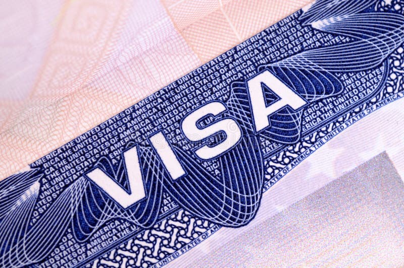 Closeup Detail US Visa Document. Stock Photo - Image of horizontal ...