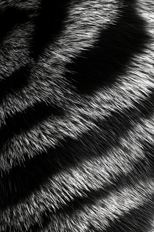 Closeup Detailed Texture, Black and White Gradient, Abstract Fur ...