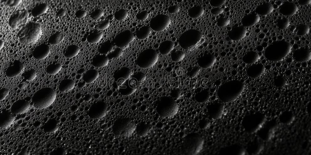 A CloseUp Detailed View of Black Polystyrene Foam Featuring Its Unique ...