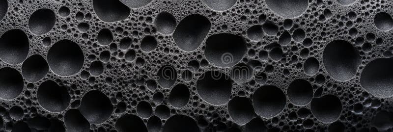 A CloseUp, Detailed View of Black Polystyrene Foam Featuring a Unique ...
