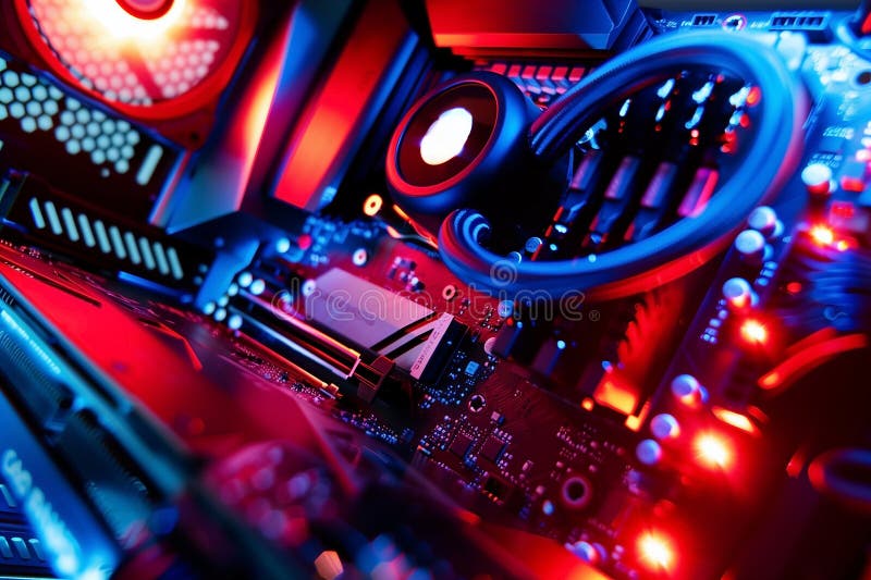 Closeup Details of a Computer that Has Many Colorful Lights on it ...