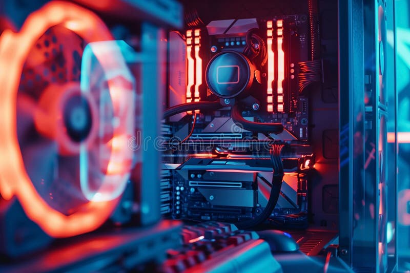 Closeup Details of a Computer that Has Many Colorful Lights on it ...