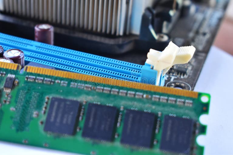 Computer RAM Random Access Memory Modules on the White Background ...