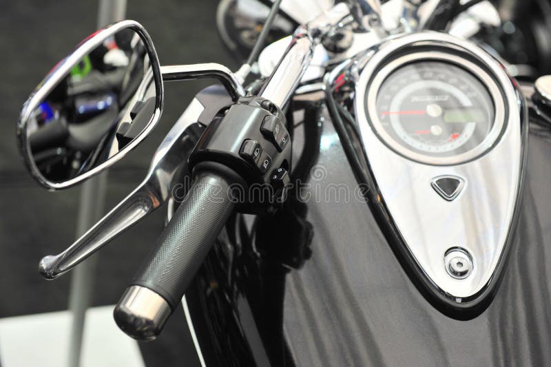 Handle Controls of a Motorcycle Stock Image - Image of chopper, cycle ...