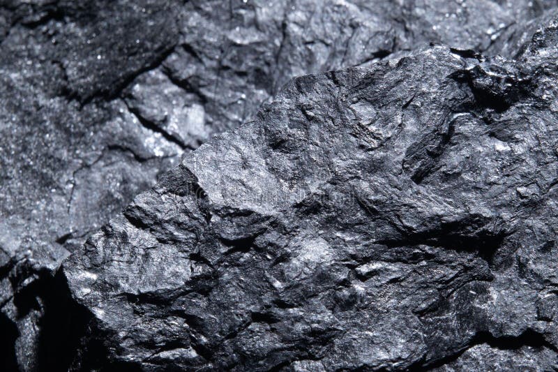 Closeup of the Details of a Piece of Coal Under the Lights Stock Image ...