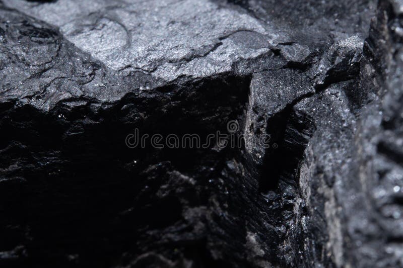 Closeup of the Details of a Piece of Coal Under the Lights Stock Photo ...