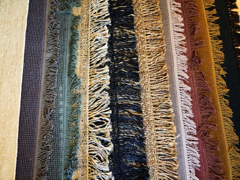 Closeup Details of Rustic Design Carpets Stock Image - Image of cream ...