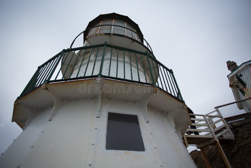 Closeup of Details of the Top of an Iron Light House Stock Image ...