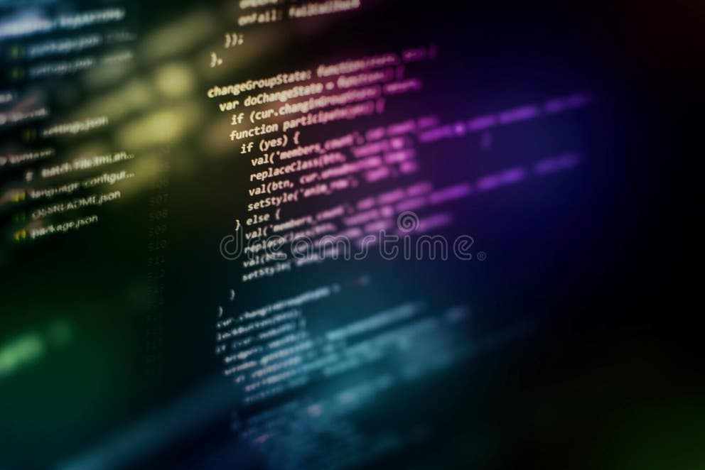 Closeup Developing Programming and Coding Technologies. Developer ...