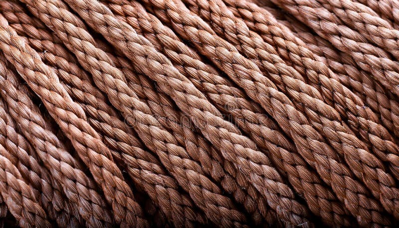Closeup Diagonally Angled Interweaving Threads of Rope Stock ...