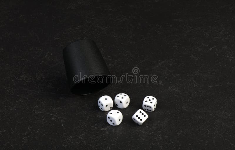 Closeup of 5 Dice Used Gambling on a Table Stock Photo - Image of ...