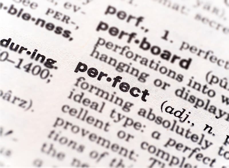 Closeup of the Dictionary Definition of the Word Perfect Stock Image ...