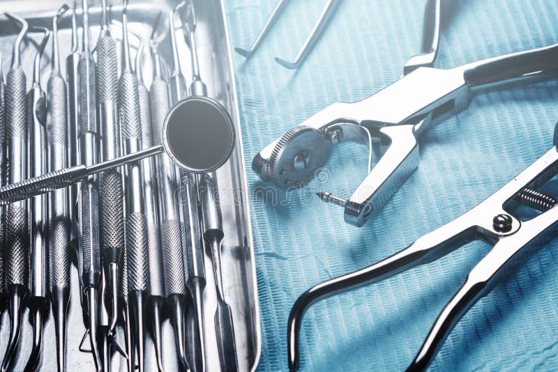 Dentist at Workplace Using Sterile Instruments Stock Image - Image of ...