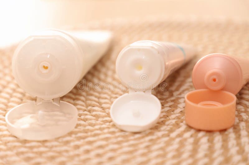 Closeup of Different Types of Cosmetic Creams Stock Photo - Image of ...