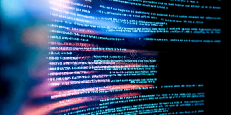 Closeup Digital Code On Computer Screen Lines Of Programming Language Visible Technology
