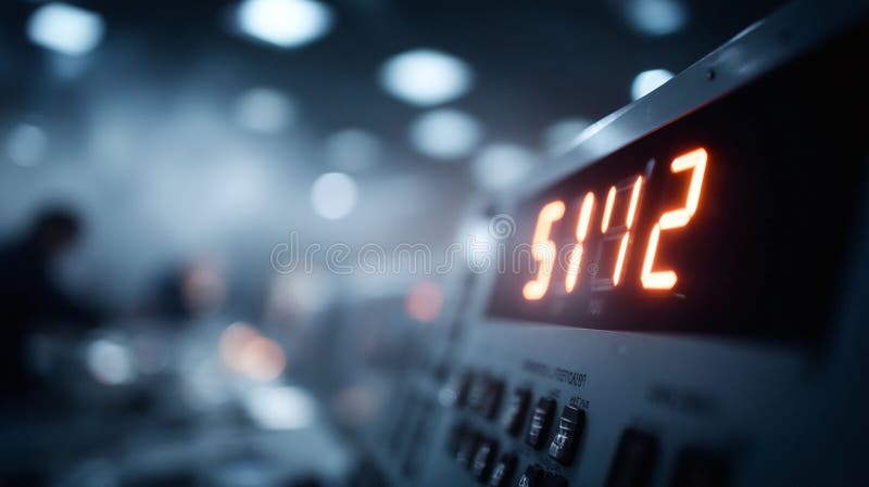 Closeup of a Digital Display Panel Showing Bright Numbers, Evokes ...