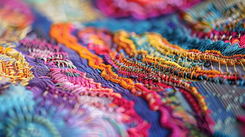 A Closeup of a Digitally Embroidered Fabric Panel Showcases the Use of ...