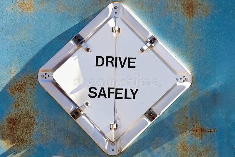 Closeup of a Dimond Drive Safely Sign Stock Photo - Image of rhombus ...