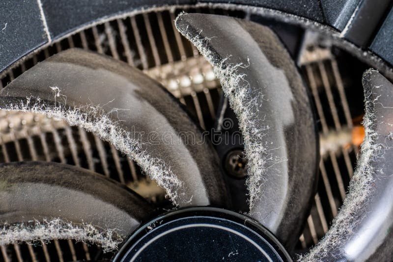 Closeup of a Dirty Fan of a Computer Stock Image - Image of gray ...