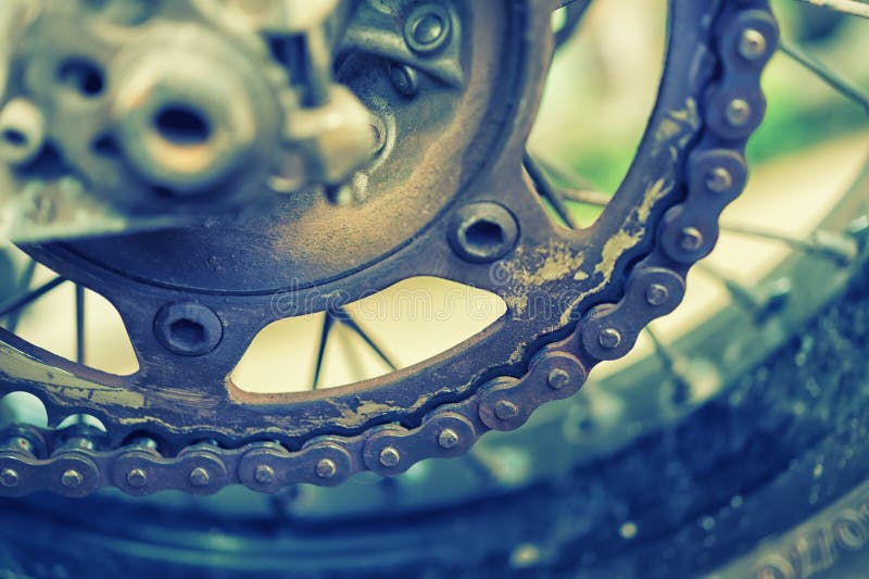 Closeup of Dirty Motorbike Chain. Stock Photo - Image of bike, dirty ...