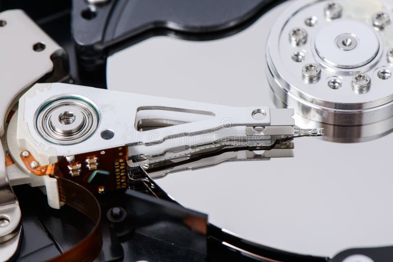 Closeup of Disassembled Hard Disk Drive. Stock Image - Image of ...