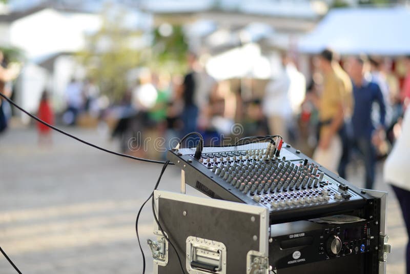 Closeup of a Disc Jockey Equipment in a Ceremony Stock Photo - Image of ...