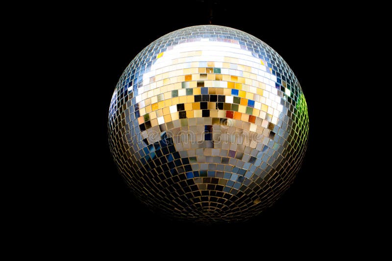 Closeup of Discoball on Black Background Stock Photo - Image of ...
