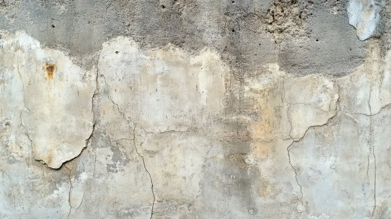 Weathered Texture of a Crumbling Stucco Wall with Visible Cracks, Rust ...