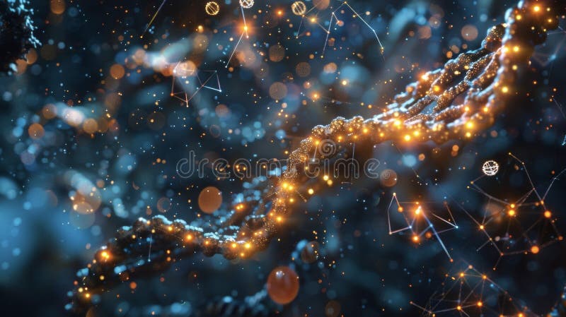 A Closeup of a DNA Helix Structure with Quantum Computing ...