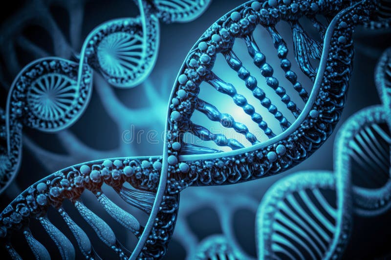 Closeup DNA Molecule Under the Microscope. Generated by AI Stock ...