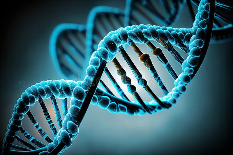 Closeup DNA Molecule Under the Microscope. Generated by AI Stock ...