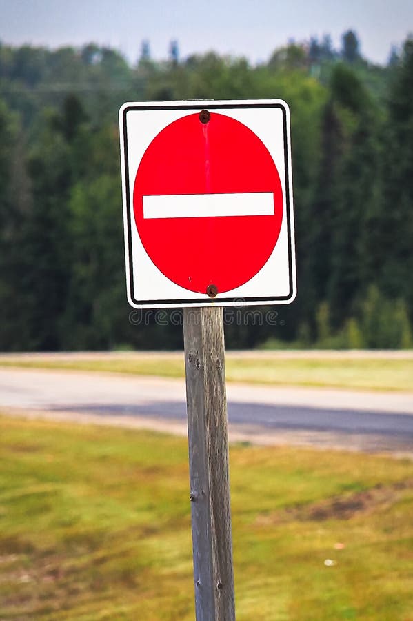 Closeup of a Do Not Enter Sign on a Highway Stock Photo - Image of ...