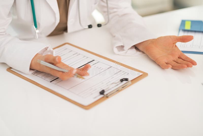 Closeup on Doctor Woman Explaining Something Stock Image - Image of ...