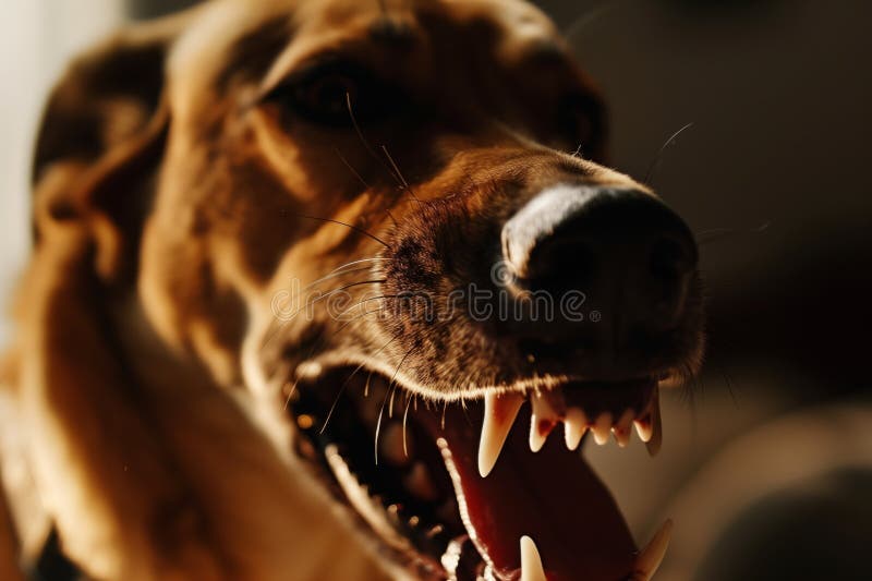 Closeup of Dogs Snarling Face and Fangs Stock Photo - Image of ...