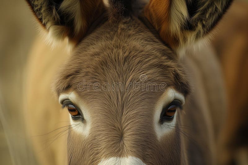 Closeup of Donkeys Face with Detailed Fur Texture Stock Photo - Image ...