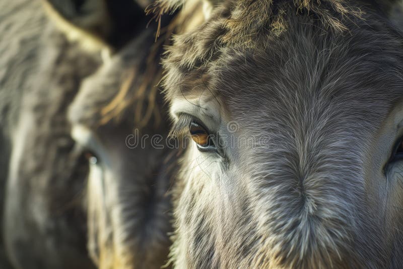 Closeup of Donkeys Face with Detailed Fur Texture Stock Image - Image ...