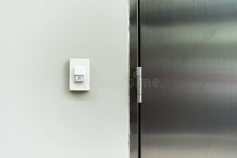 Closeup Doorbell or Buzzer on White Concrete Wall for Called at Home ...