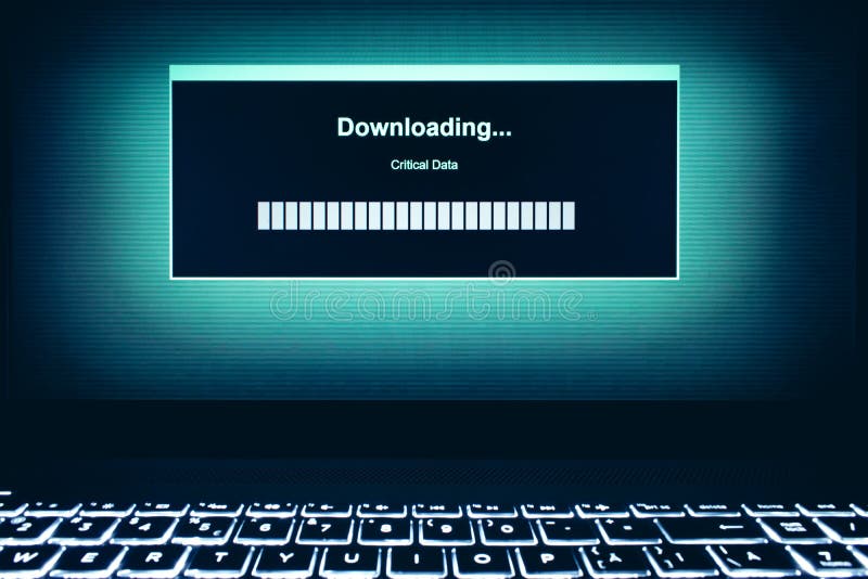 Closeup of Download Process Bar on LCD Screen Stock Photo - Image of ...