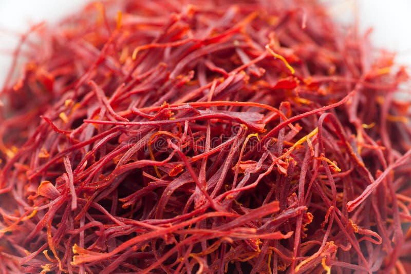 Closeup of dried saffron stock image. Image of seasoning - 160606635