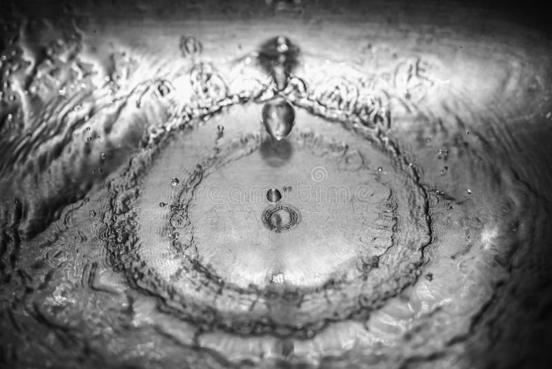 Closeup Drips of Water Falling from Above. Stock Photo - Image of macro ...