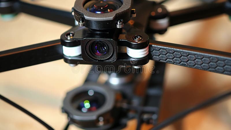 A Closeup of a Drone Being Fitted with Highdefinition Cameras and ...