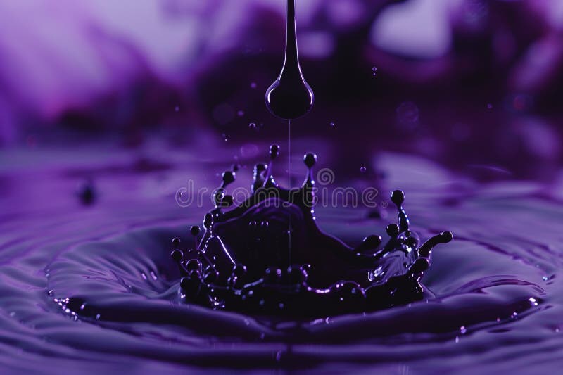 A Closeup on a Droplet of Ink Falling into Water Spreading into Dark ...