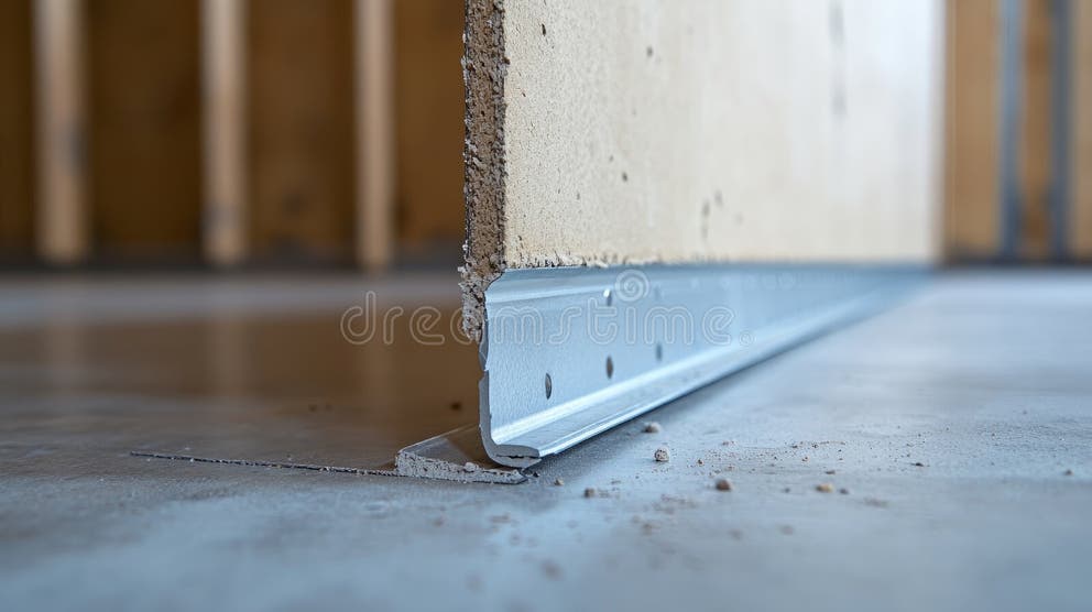 Closeup of Drywall on Metal Frame in Construction Site. Stock Image ...