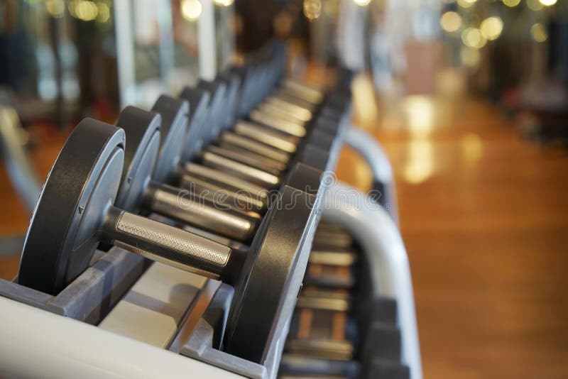 Closeup Dumbbell in the Gym Stock Image - Image of diet, athletic ...