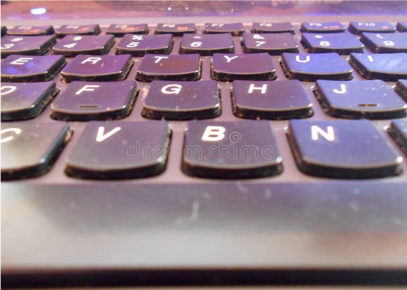 Closeup of Dusty Laptop Computer Keyboard Stock Photo - Image of dust ...