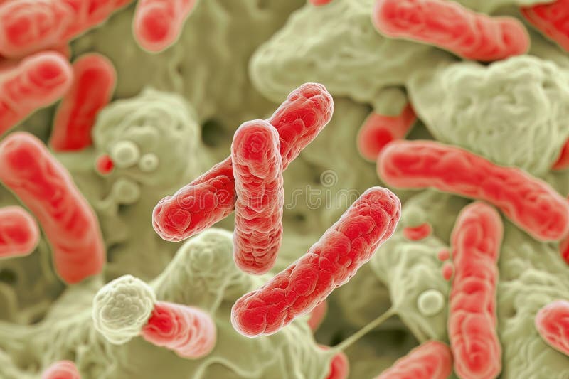 Closeup of E Coli Bacteria Showing the Rodshaped Structure and Flagella ...