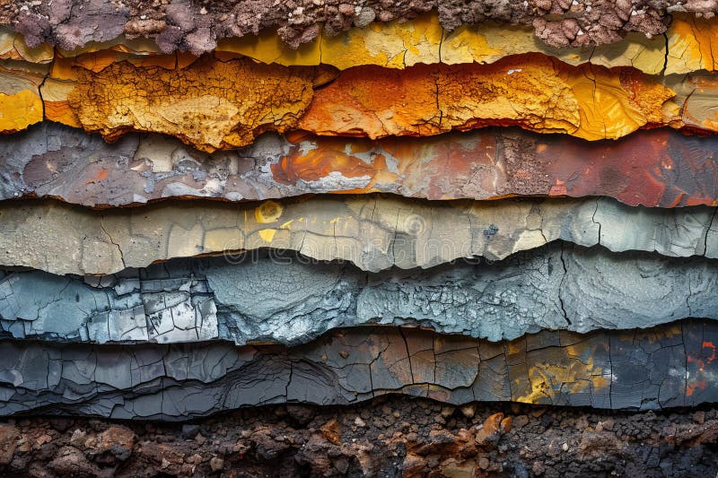 Closeup of Earth Layers in the Ground, Top View. Earth Texture ...