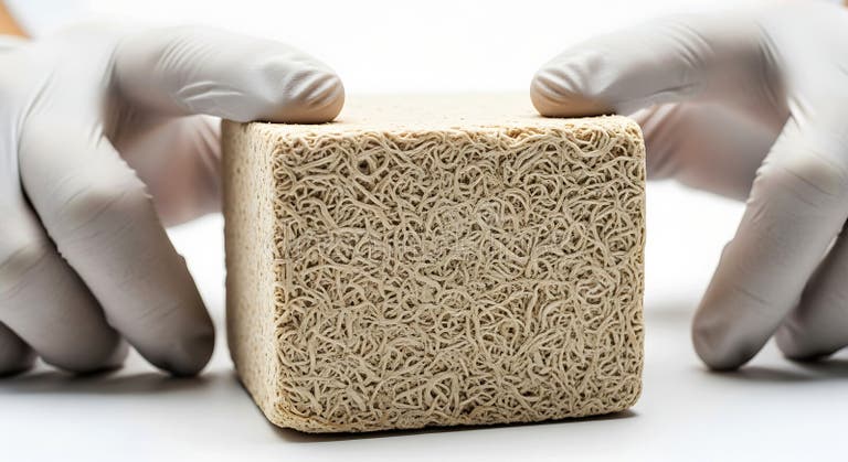 Closeup of Eco Mycelium Packaging in Laboratory Stock Illustration ...