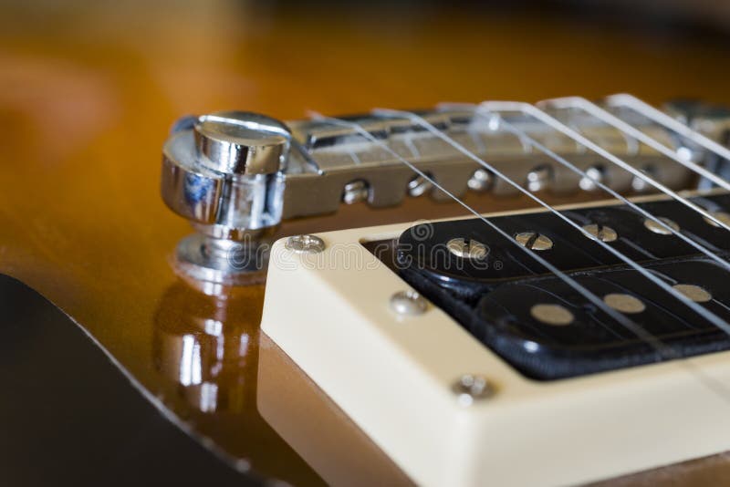 Closeup of Electric Guitar Pickup and Strings Stock Photo - Image of ...